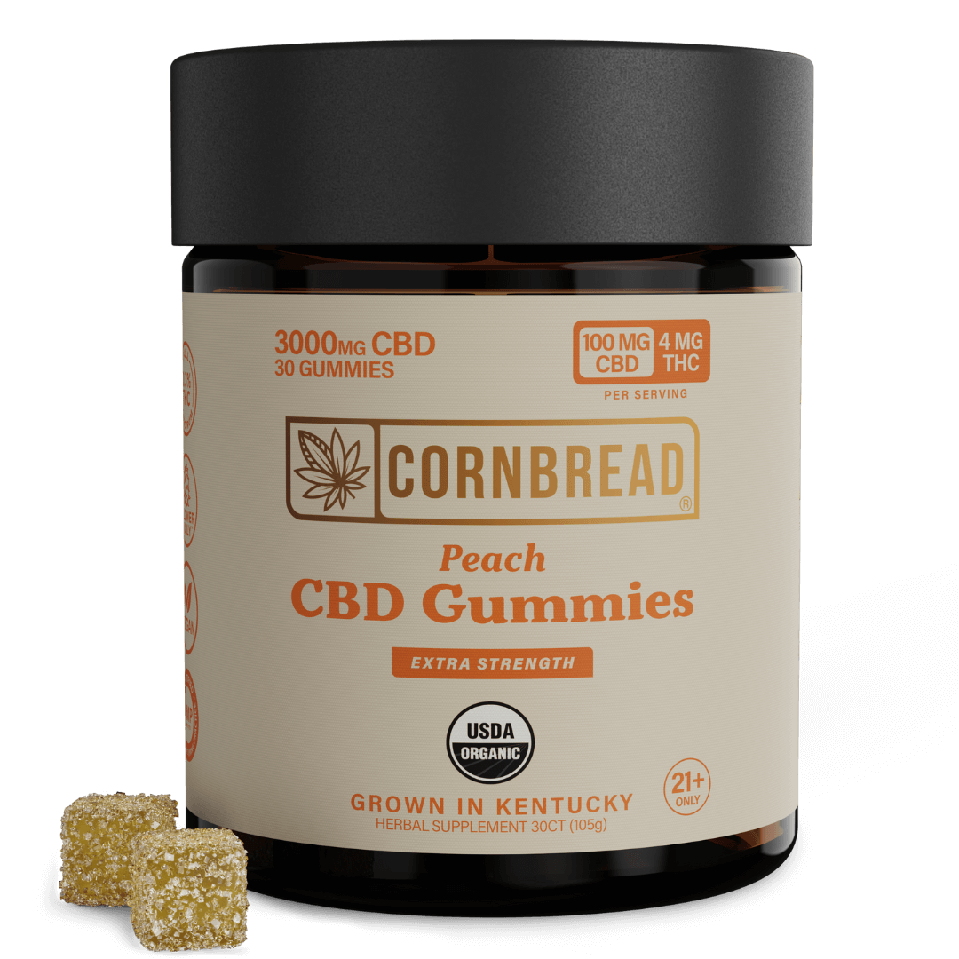 Cornbread Hemp Peach CBD Gummies – 3000mg – DC LLC
