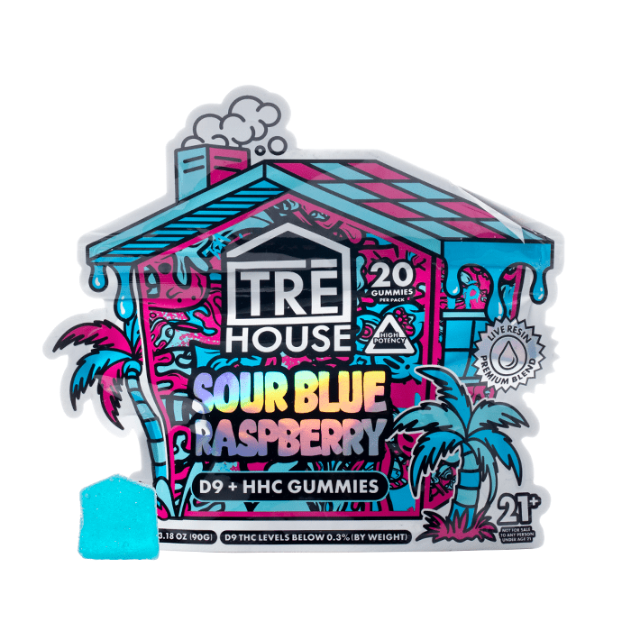 Sour Blue Raspberry - Tre House D9 HHC Live Resin Gummies – DC LLC