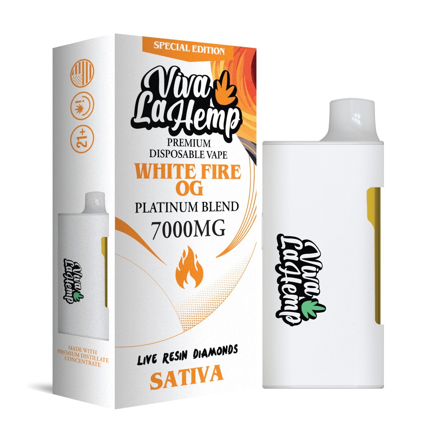 Viva La Hemp Platinum Blend Disposable - White Fire OG 7G – DeltaCloudz