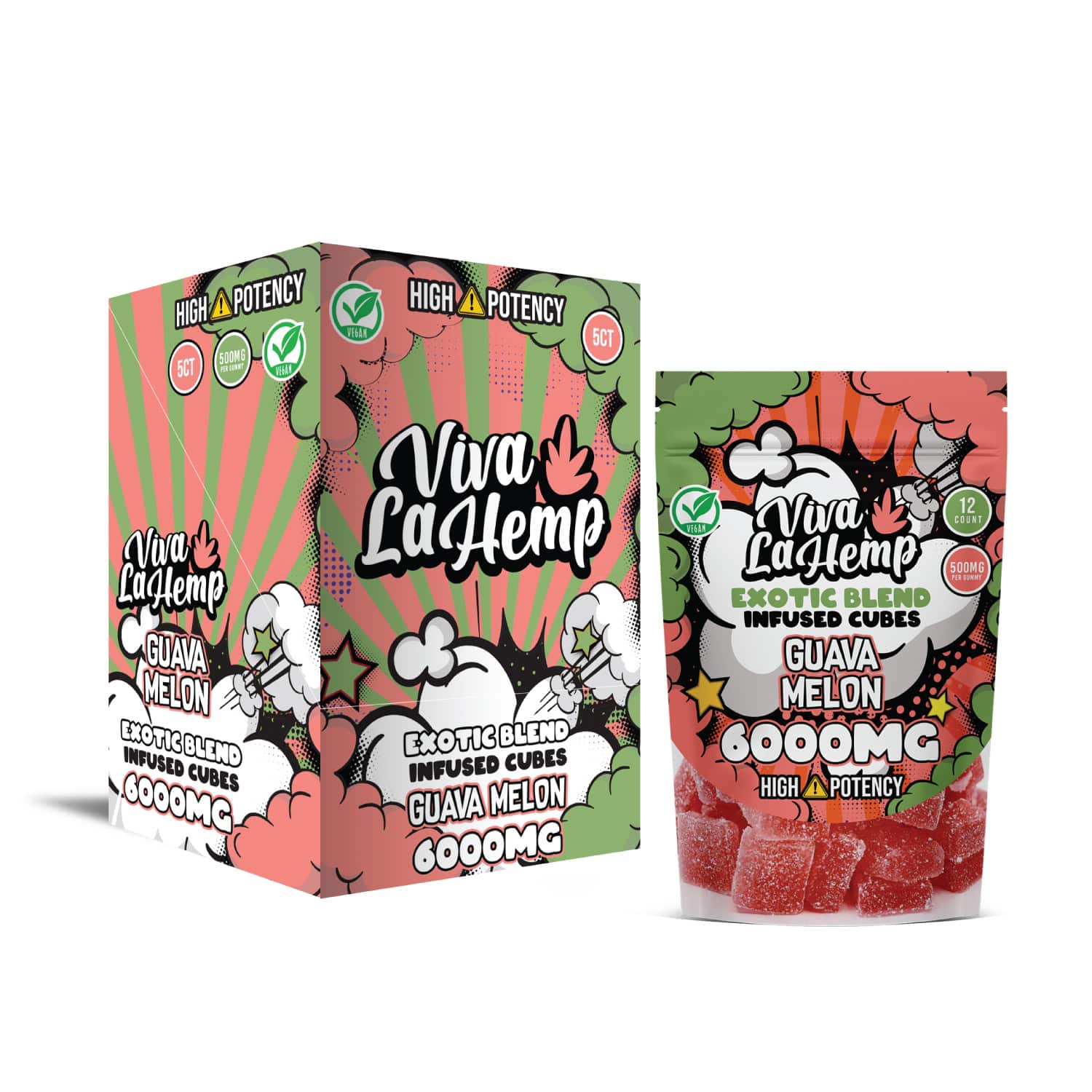 Guava Melon - Viva La Hemp Infused Gummies 6000MG – DC LLC